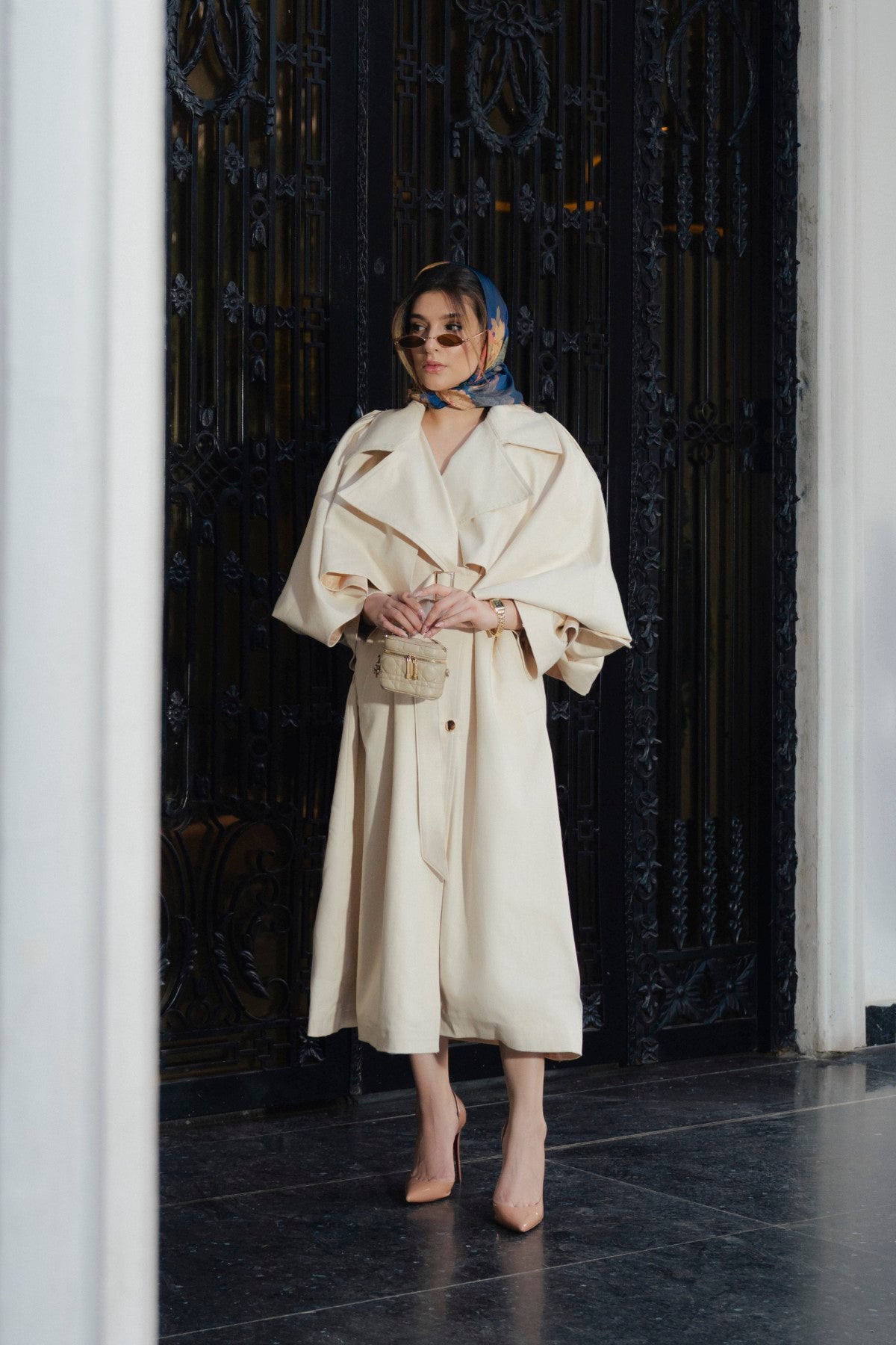 Peony Long Trench Coat - Licci